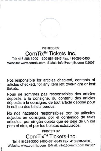 Ticket and Tag Disclaimers | Comtix Tickets